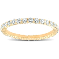 Pompeii3 Real Engagement Jewelry: 1ct Diamond Eternity Ring in 14K ...
