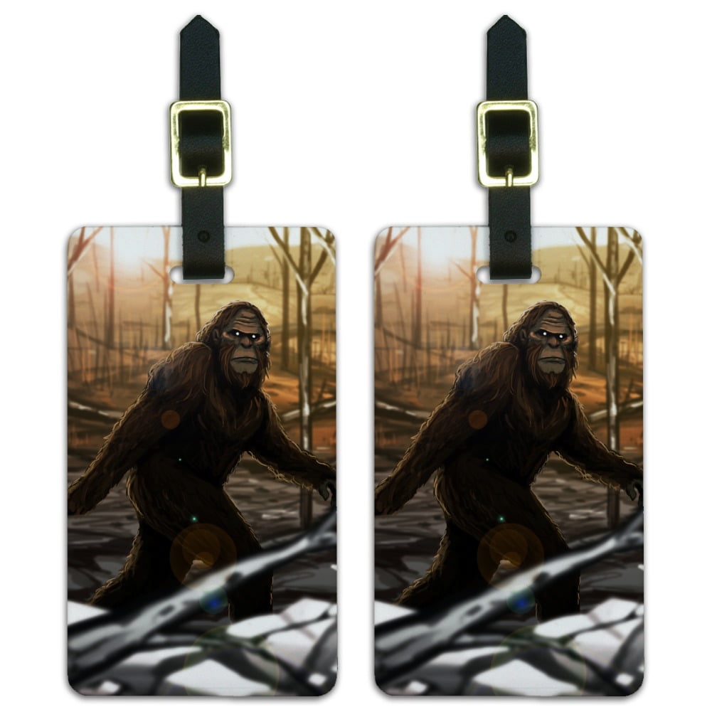 Graphics and More Bigfoot Sasquatch Walking in the Woods Luggage ID ...