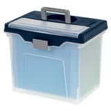 Office Depot Mobile File Box, Letter Size, Clear/Blue, 11 5/8in.H x 13 ...