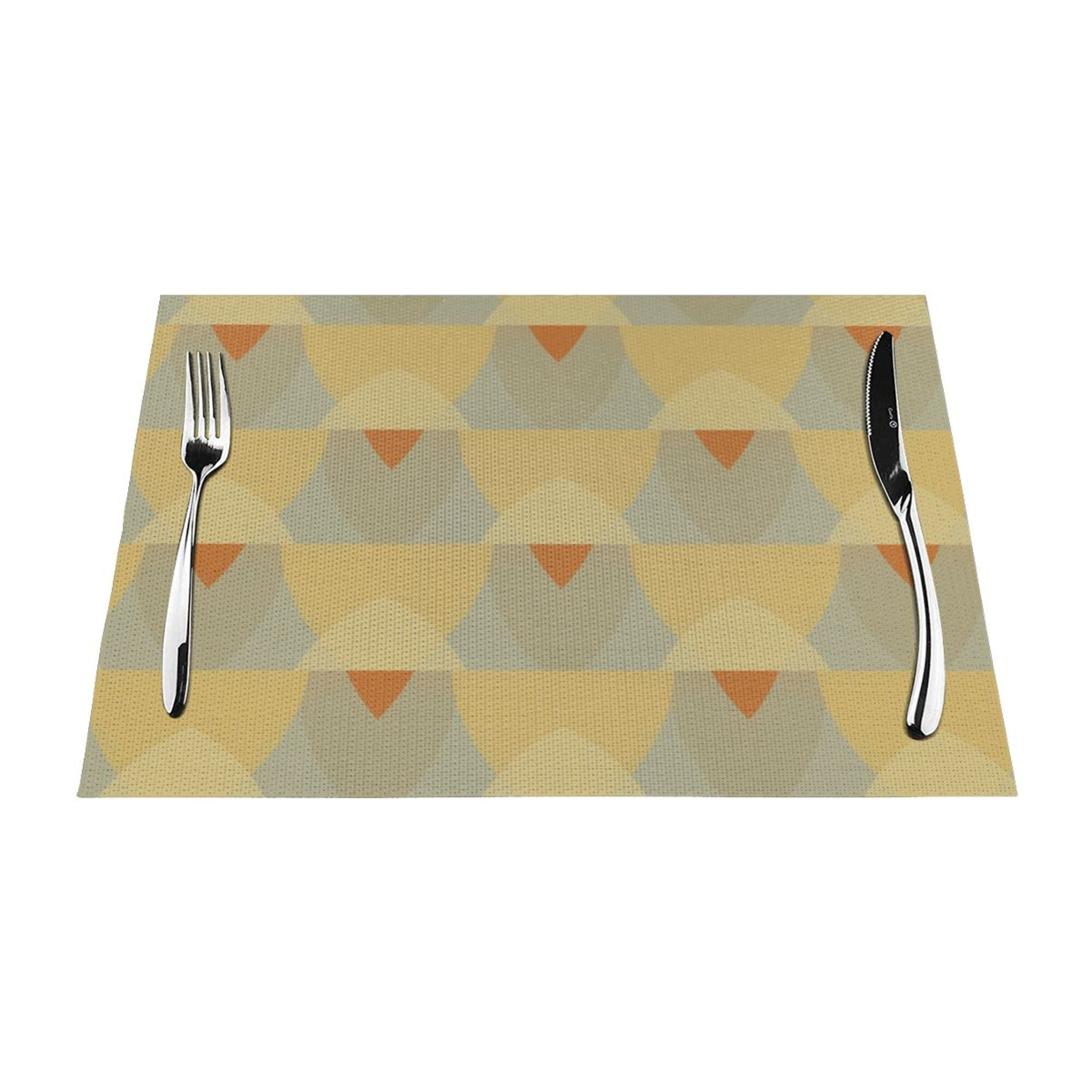 YFYANG Washable Heat-Resistant Placemats, 70% PVC/30% Polyester, Yellow ...