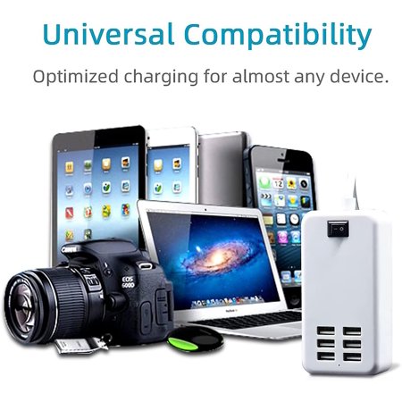 6 Ports Usb Charger Hub Desktop Us Plug Ac Power Wall Travel Charging ...