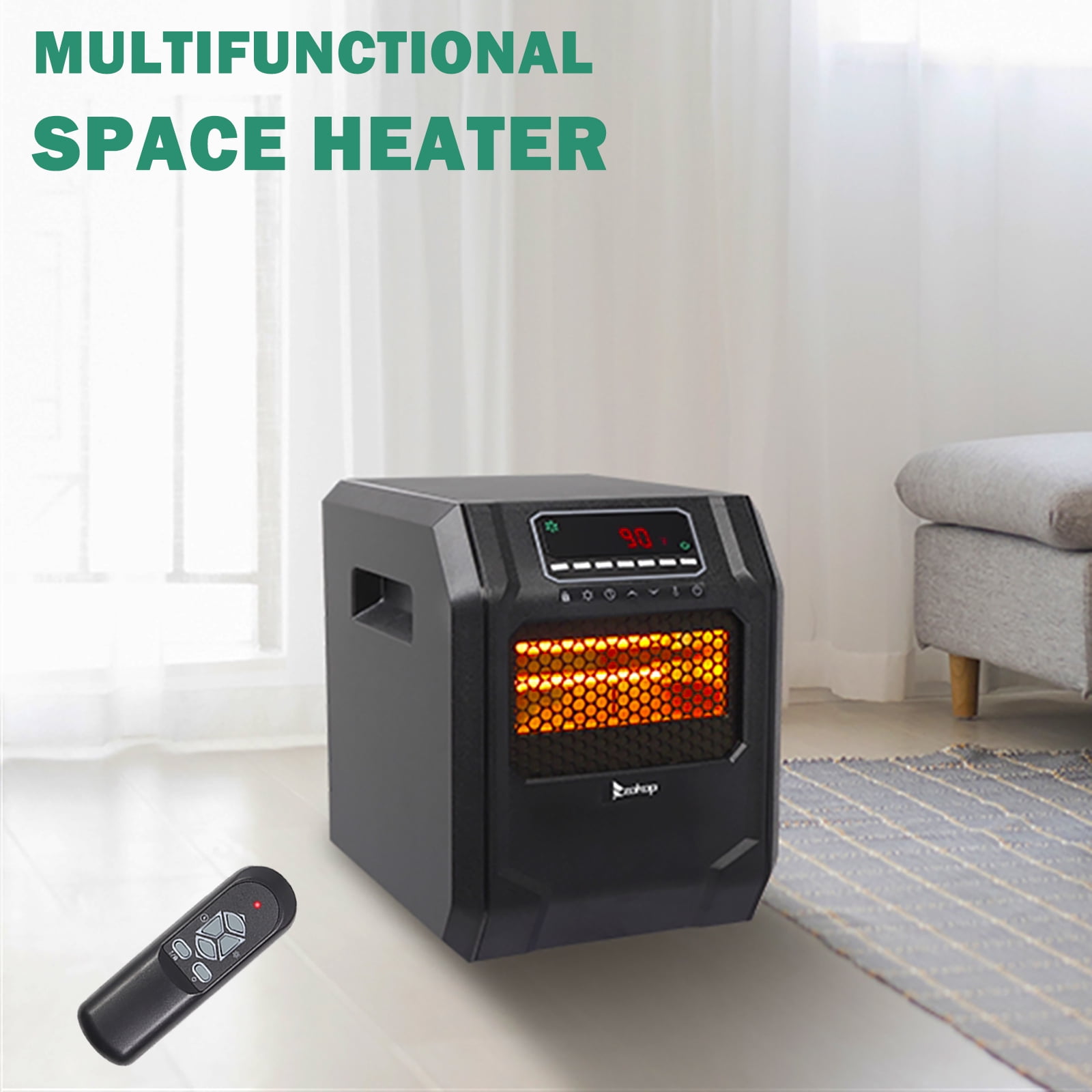 Space Heaters for Inside, Seizeen 1500W Electric Infrared Heaters W ...