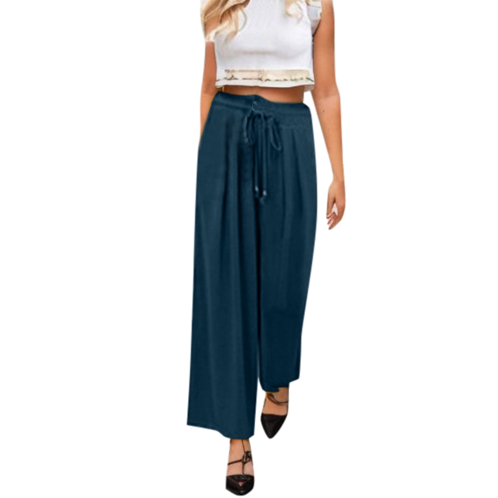 Eashery Womens Casual Linen Pants Plus Size Relaxed Fit All Day Pull