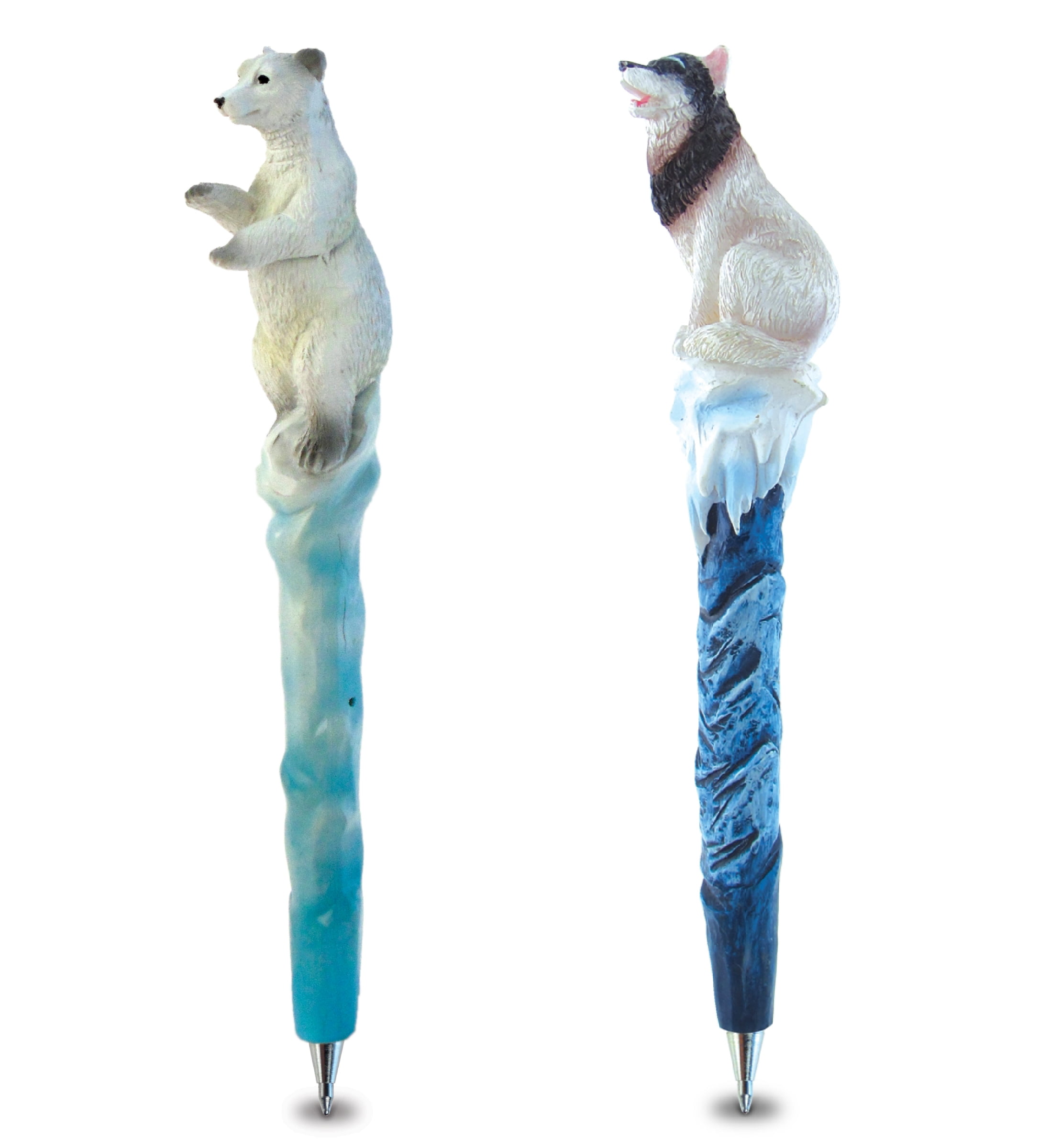 Planet Pens Bundle of Polar Bear & Wild Wolf Novelty Pens - 2 Pack ...