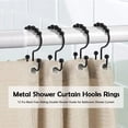 12pcs Shower Curtain Hooks, Metal Double Glide Shower Curtain Rings ...