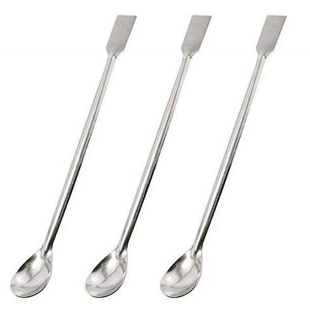 3 Piece Lab Scoops 2 in 1 Stainless Steel Mixing Double Ended Reagent ...