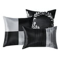 Hig 7 Piece Black And Silver And Gold Faux Silk Fabric Embroideried
