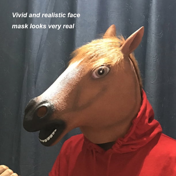 Peggybuy Festival Horse Head Decor Masquerade Ball Props Cosplay Mask ...