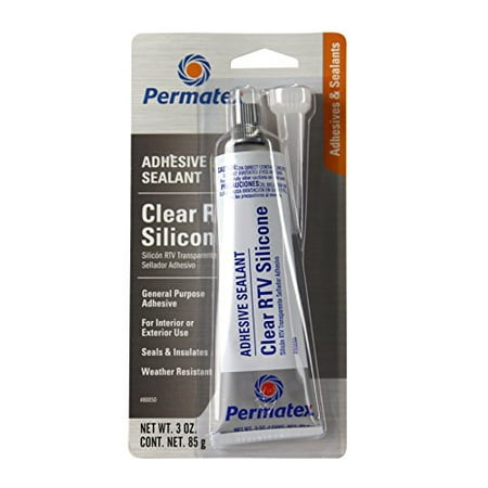 Permatex 80050 Clear RTV Silicone Adhesive Sealant, 3 oz. - Walmart.com