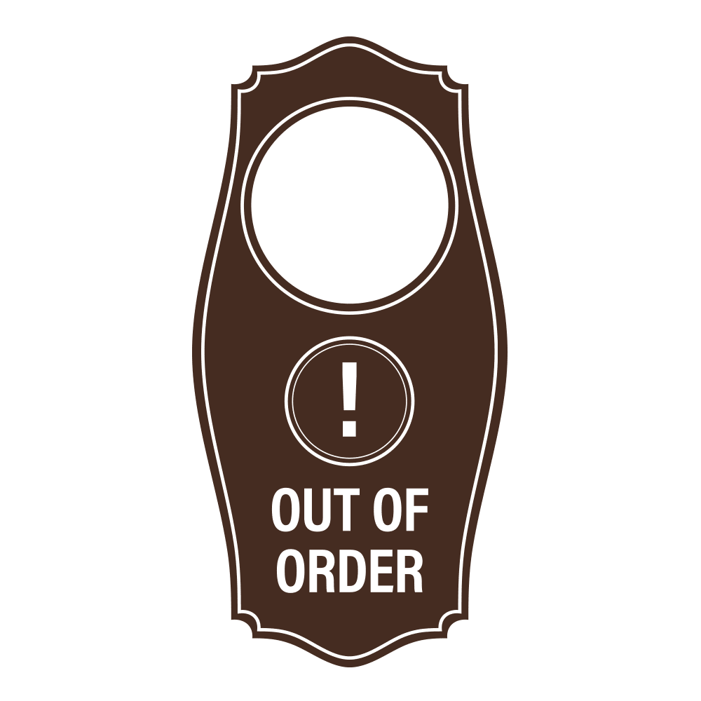 Signs ByLITA Out of Order Door Hanger - Dark Brown, 4" x 8" - Walmart.com