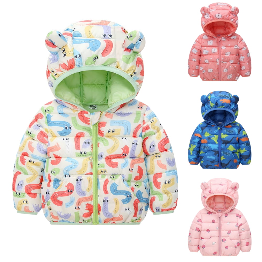GYRATEDREAM 0-6T Winter Down Coat for Toddler Kids Hooded Puffer Jacket Warm Cartoon Windproof ...