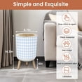 Small Trash Can with Lid Light Blue Plaid Buffalo Check Pastel Blue ...