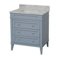 Eleanor 30" Bathroom Vanity with Powder Blue Cabinet and Carrara Marble ...
