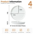 Cikicik 8" Ceramic Divided Plates, 3 Compartment, Portion Control ...