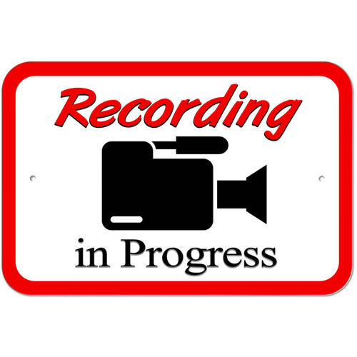 Recording in Progress Video Camera Camcorder Symbol Sign - Walmart.com