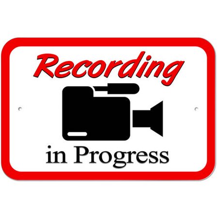 Recording in Progress Video Camera Camcorder Symbol Sign - Walmart.com