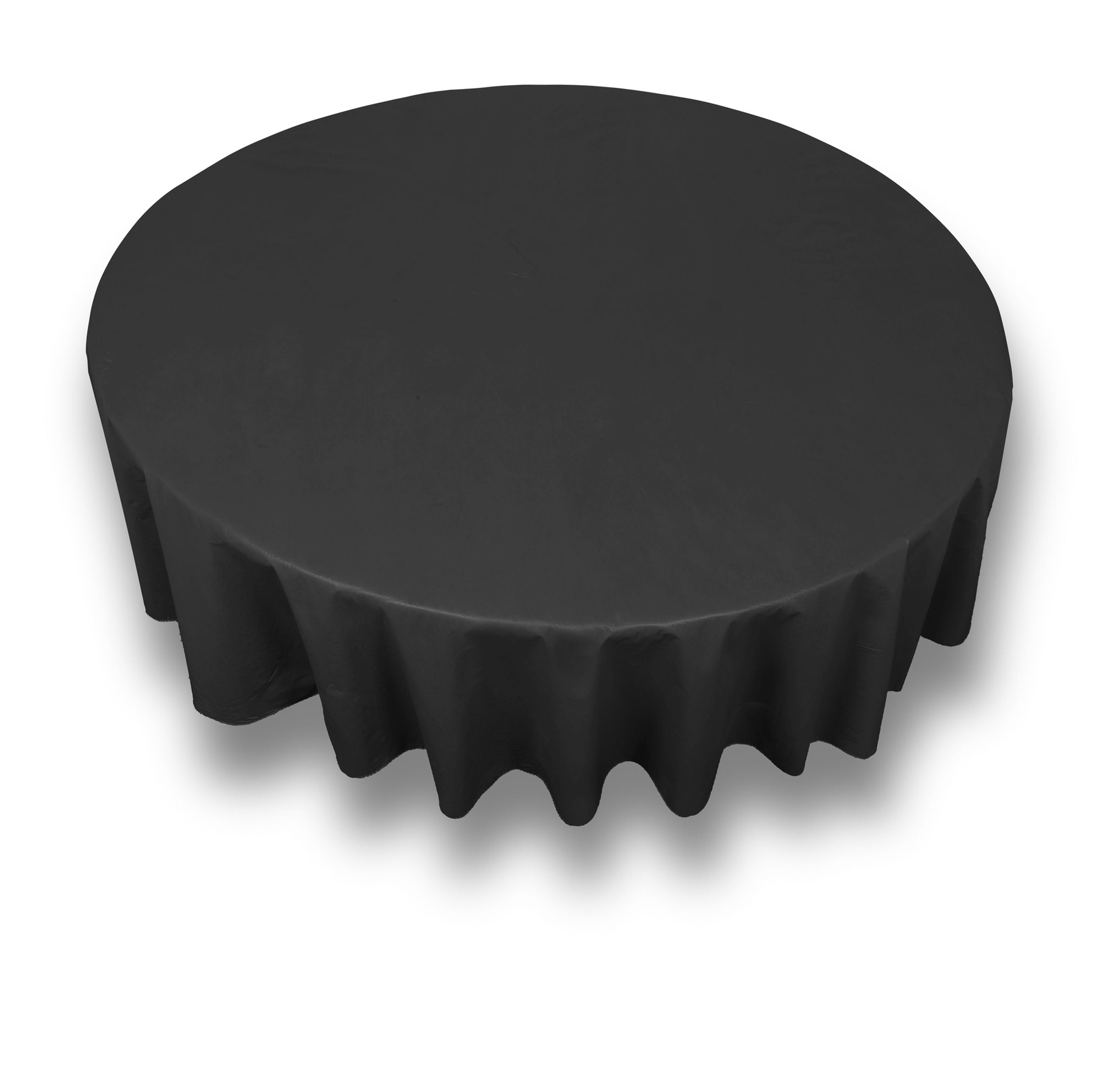 SpillGuard Flannel Backed Vinyl Tablecloth (70" Round) - Black ...