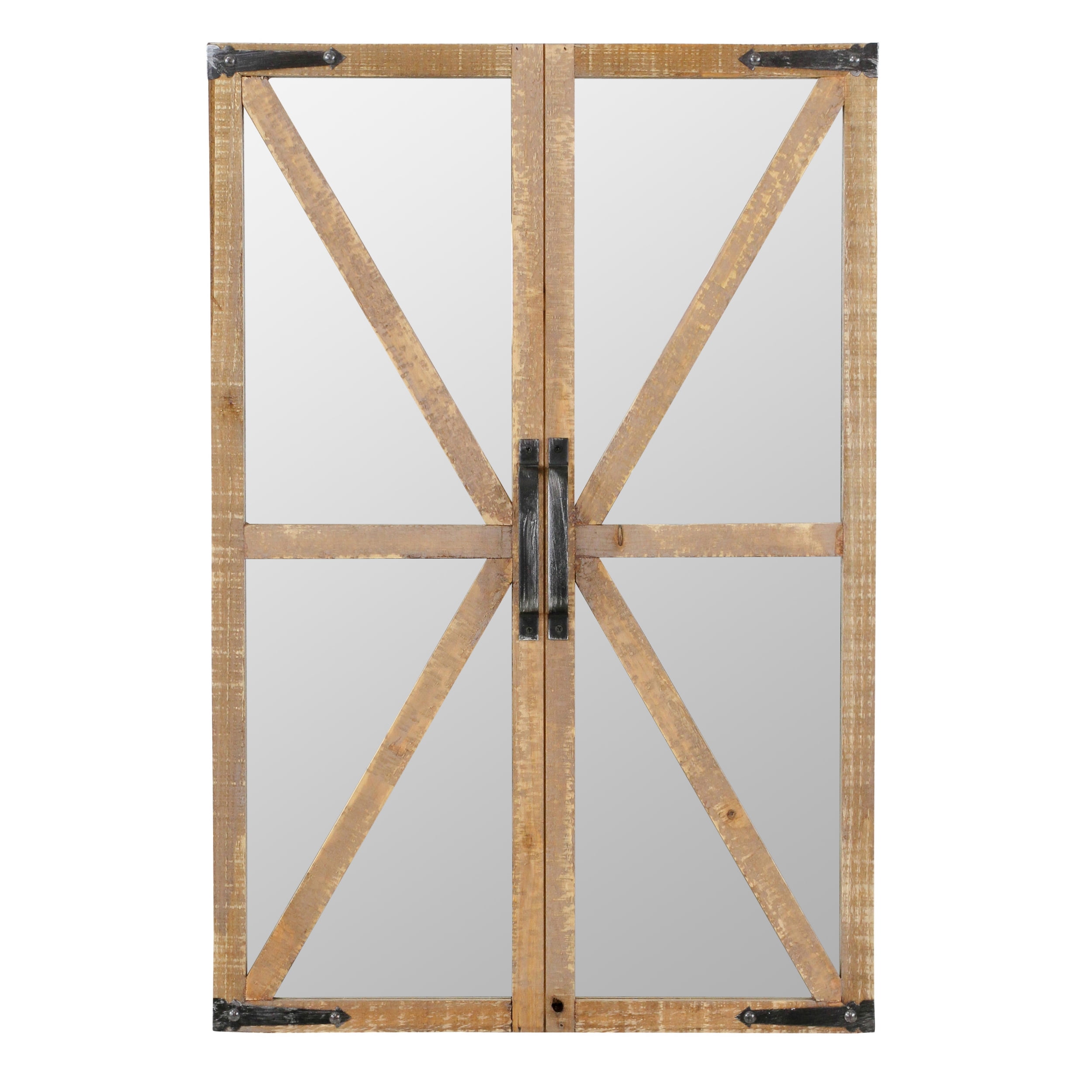 Walker Farmhouse Window Mirror Nutmeg 30" x 20" by Aspire - Walmart.com