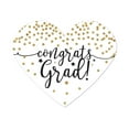 White and Gold Glittering Graduation, Heart Label Stickers, Congrats ...