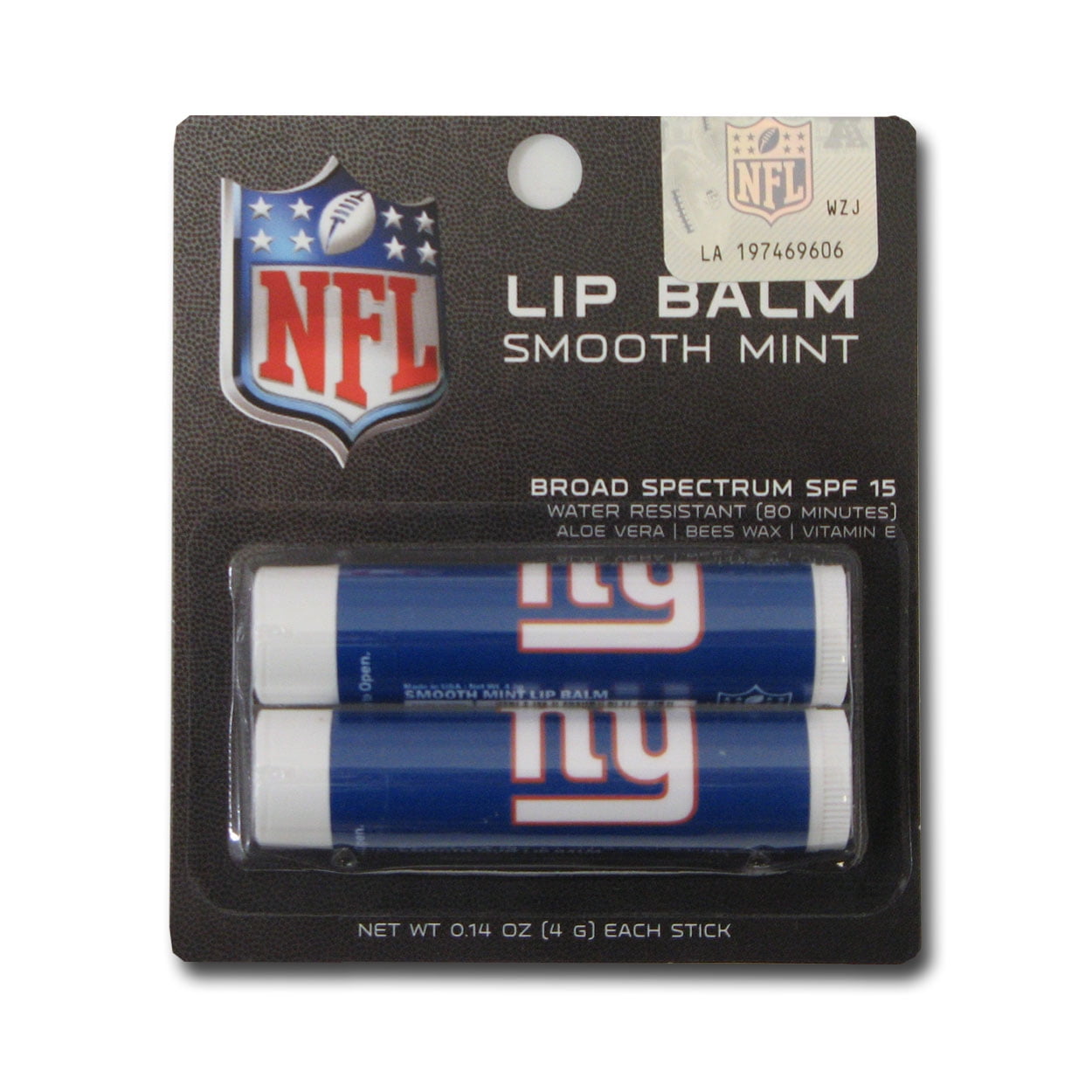 2 Pack Blister Lip Balm NFL New York Giants - Walmart.com