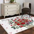 Area Rugs for Living Room 4x6 Ft, Valentine Love Heart Non Slip Area ...