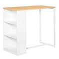 Bar Table Counter Height with Storage Shelves for Kitchen Dining Room ...