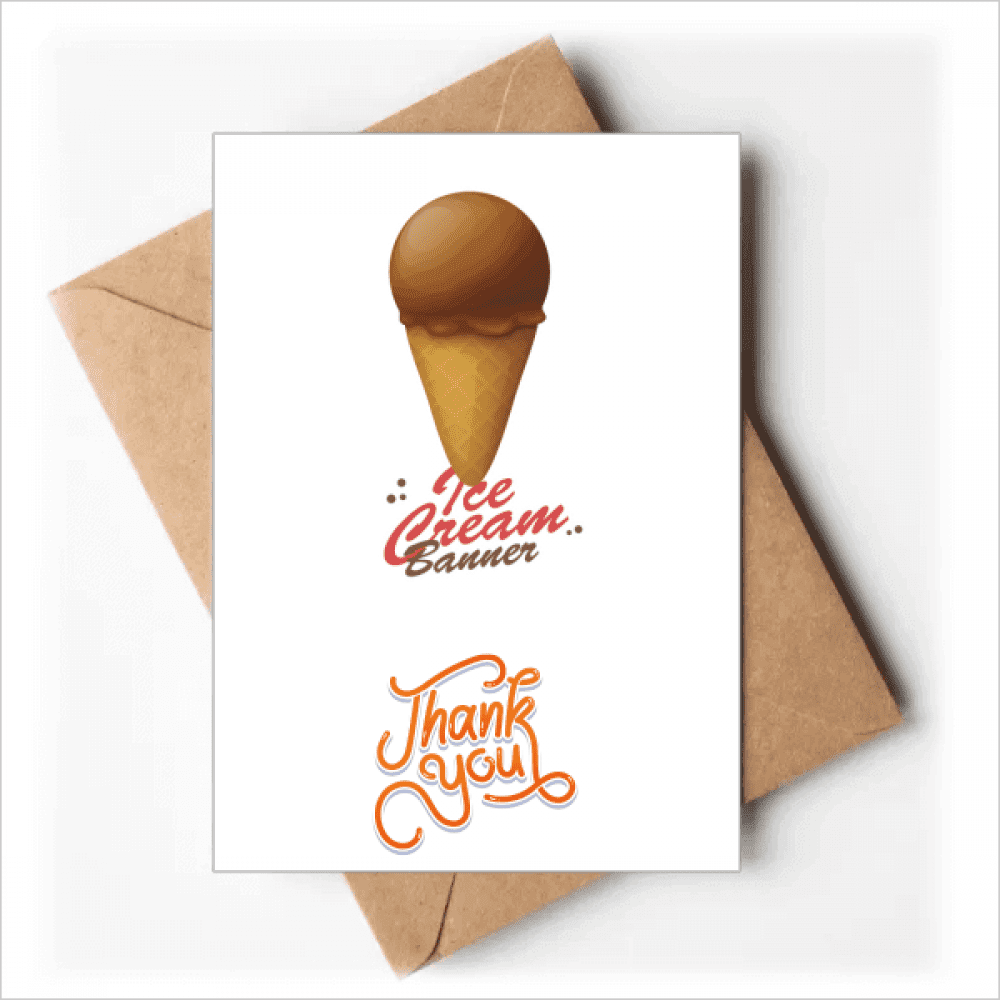 Brown Chocolate Ice Cream Cones Nota en blanco del sobre de la tarjeta ...