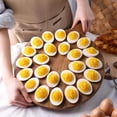 BIMZUC Reversible Wooden Egg Tray – Multi‑Hole Round Deviled Egg Holder ...