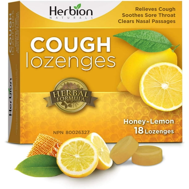 Herbion Naturals Cough Lozenges with Natural Honey Lemon Flavour, 18 ...