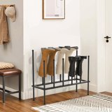 Urban Deco Modern Black Metal Free Standing Boot Shoe Rack Organizer ...