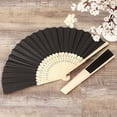 BalsaCircle 5 Black Silk Folding Hand Fans Wedding Favor Birthday ...