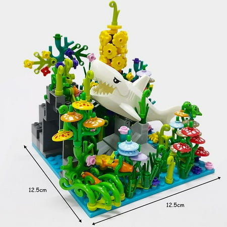 Moc Underwater World Creative Blocks Set Cute Animals Shark Octopus ...