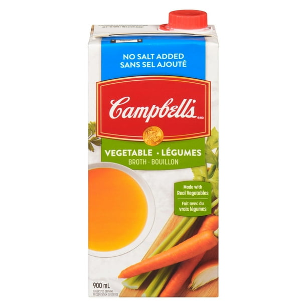 Campbell's No Salt Added Vegetable Broth, 900 mL - Walmart.ca