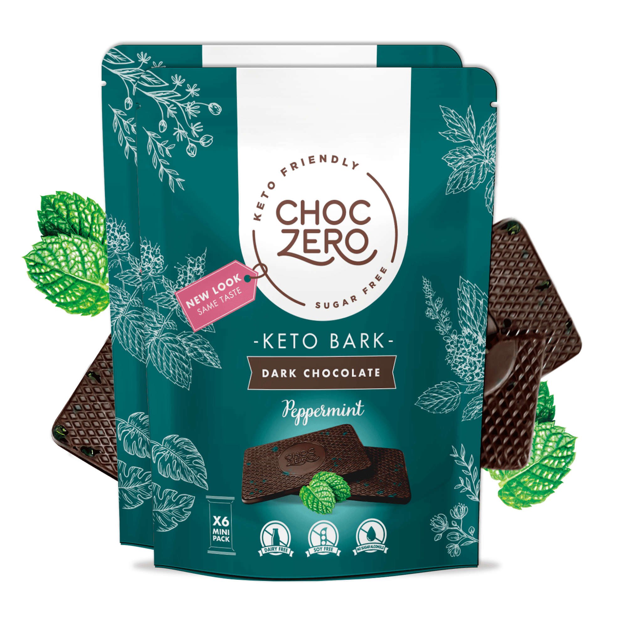 Buy ChocZero's Dark Chocolate Peppermint Keto Bark. Sugar Free, Low ...