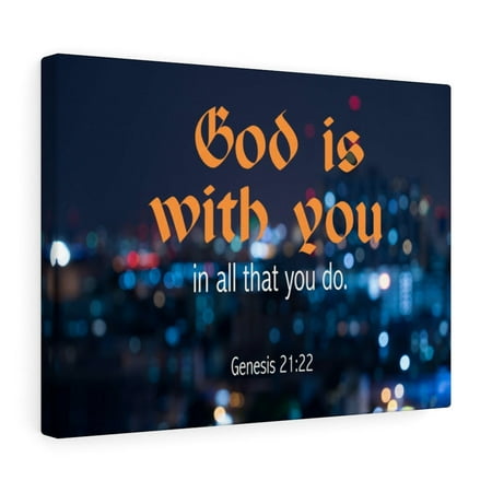 Scripture Walls Genesis 21:22 God is With You Bible Verse Canvas Christian Wall Art Ready to ...