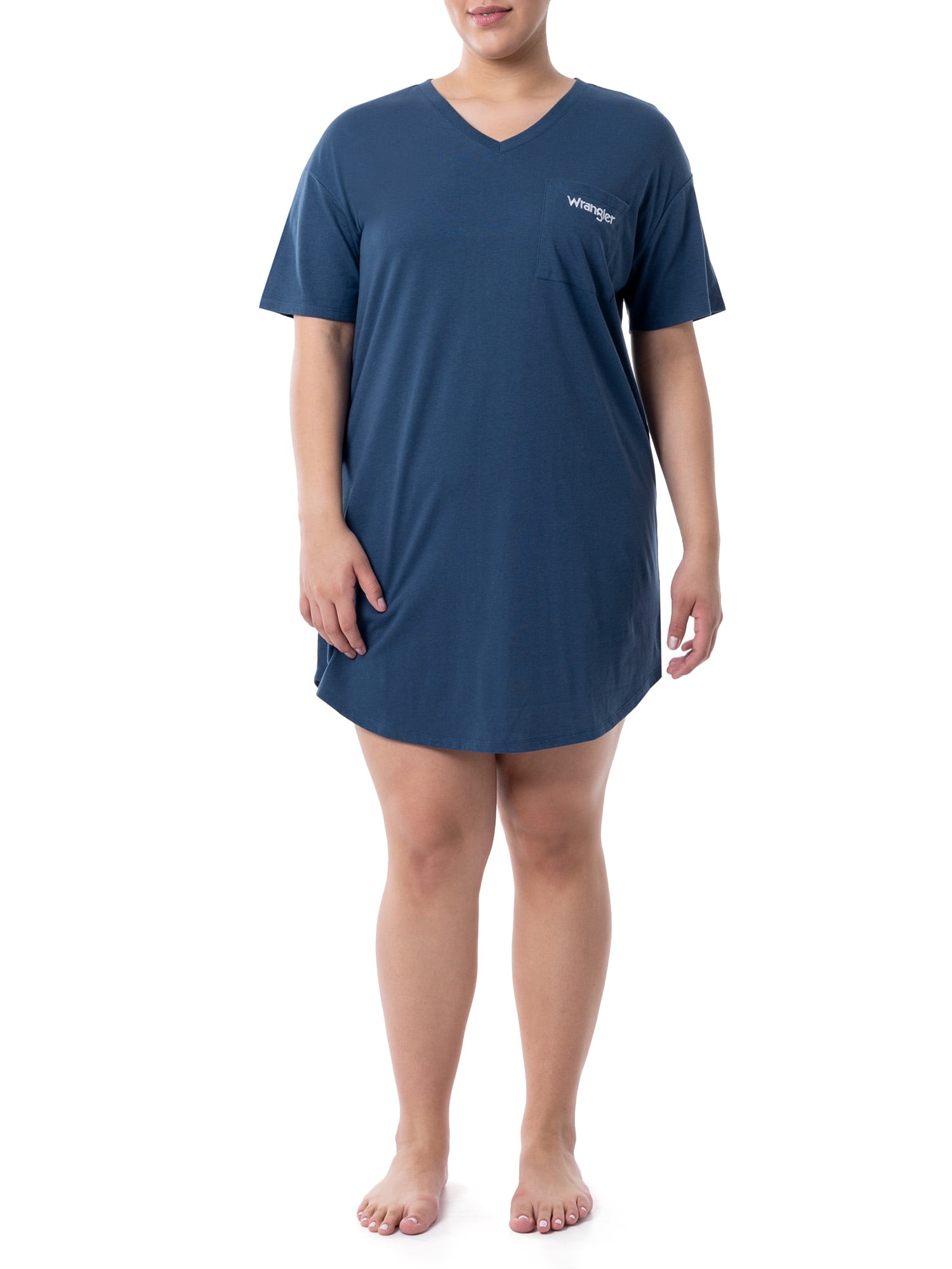 Wrangler® Women's Short Sleeve V-Neck Sleepshirt, S-4X - Walmart.com