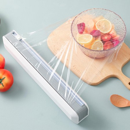 Cling Film Dispenser Wrapping Paper Cutter Wall Mounted Kitchen ...