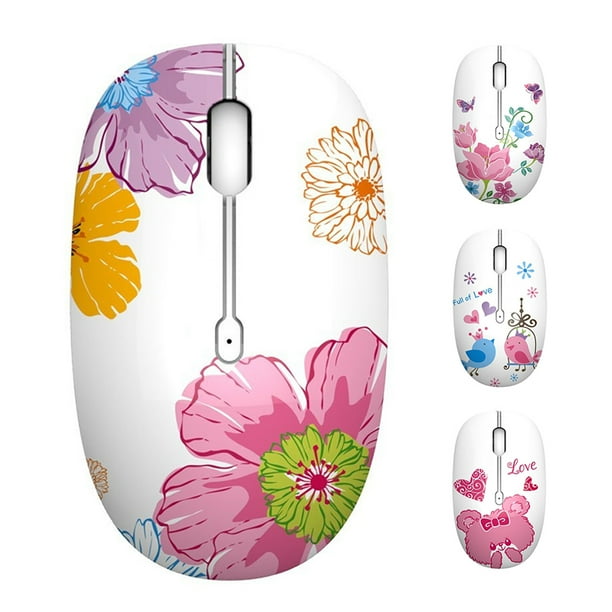 TENMOS Wireless Mouse Cute Silent Computer Mice with USB Receiver ...