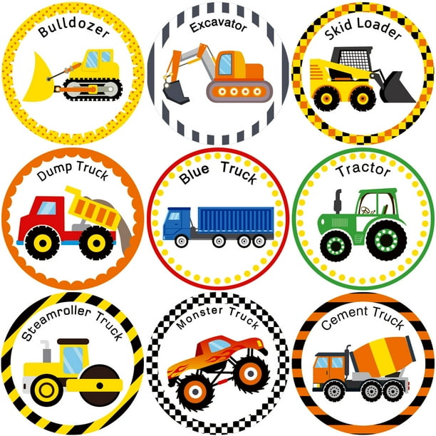 Truck Stickers for Kids 500PCS Perforated Roll Construction Sticker Car ...