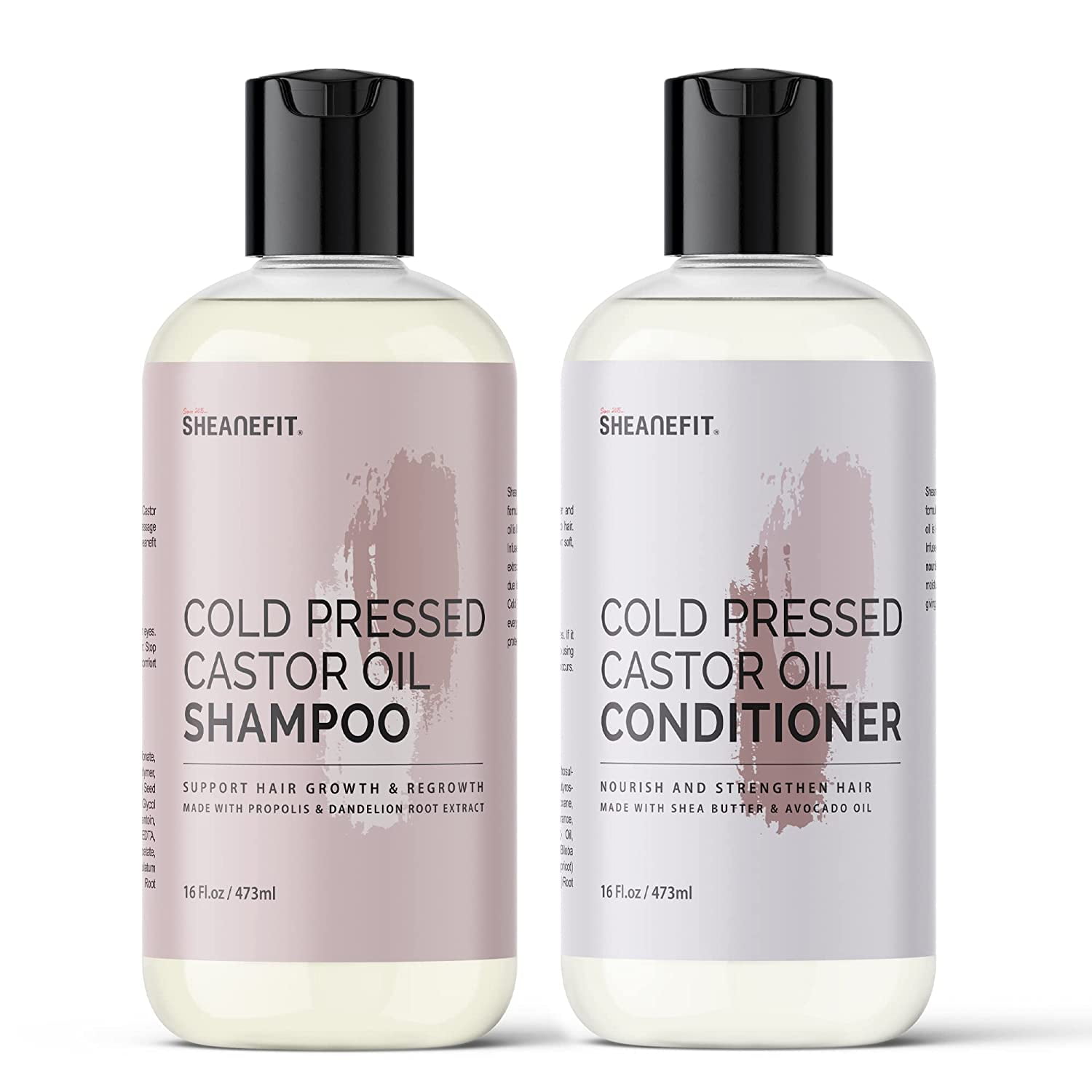 Sheanefit Cold Pressed Castor Oil Daily Shampoo Conditioner 16oz Set ...