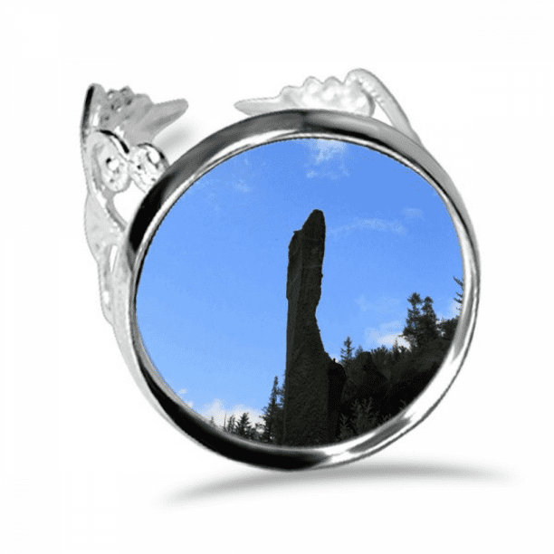 Northeast Natural Stone Pillar Ring Adjustable Love Wedding Engagement ...