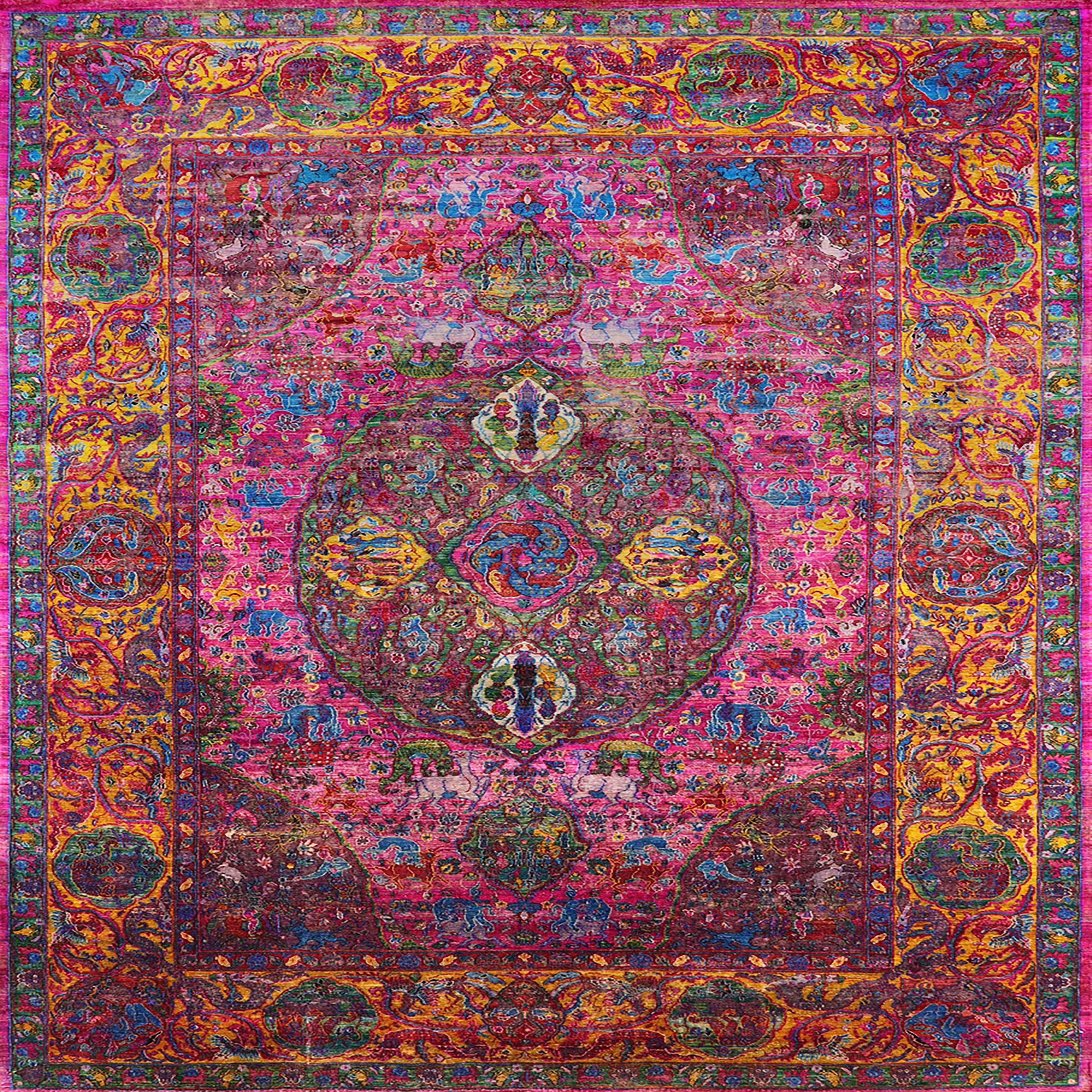 Ahgly Company Indoor Square Mid-Century Modern Bright Maroon Red ...