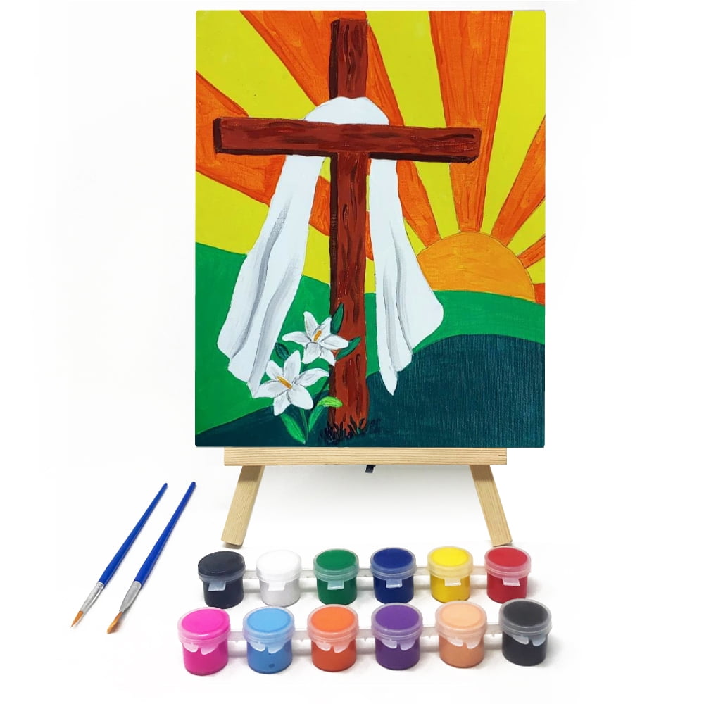 Easter Art Acrylic Paint Kits - Cross Design - Walmart.com