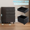3 Drawer File Cabinet with Lock, Heavy Duty Metal Mobile Filing Cabinet ...