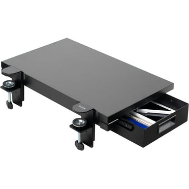 VIVO Black Premium Clamp-on 24" x 14" Desk Extension with Storage ...