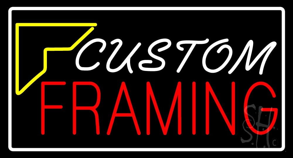 White Custom Red Framing LED Neon Sign 13 x 24 - inches, Black Square ...