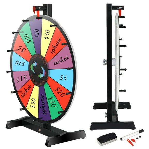 "ZENSTYLE 24"" Carnival Prize Wheel Spinner Game Stand with Adjustable ...