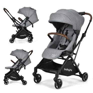 Infans 2-Seat Stroller Wagon Folding Baby Stroller w/ Adjustable Canopy ...