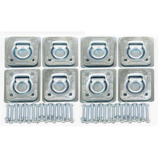 (8) Recessed D-Rings with Backing Plates & Mounting Hardware Trailer RV ...