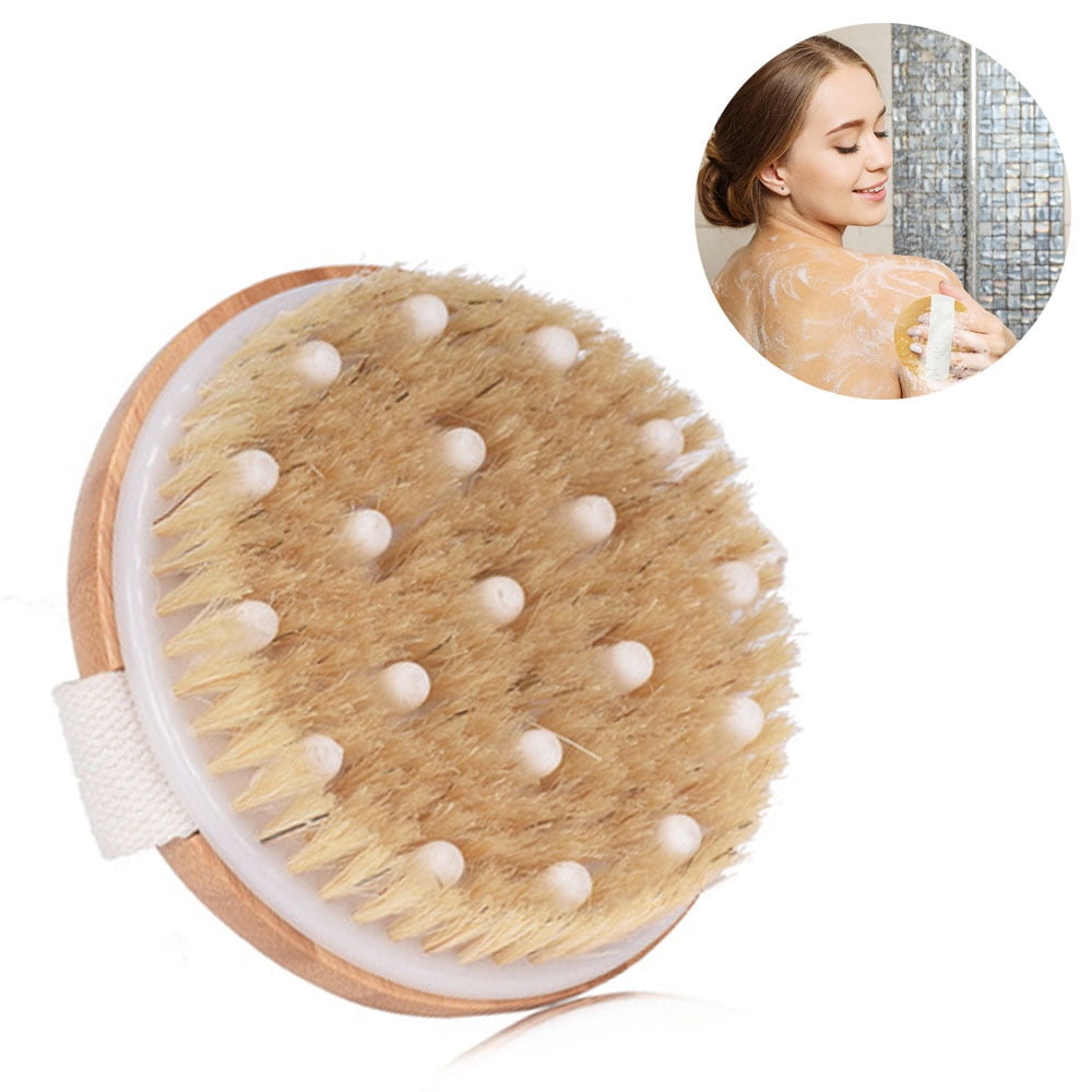 Body Bath Brush for Wet or Dry Brushing,Round Exfoliating Brush,Gentle ...